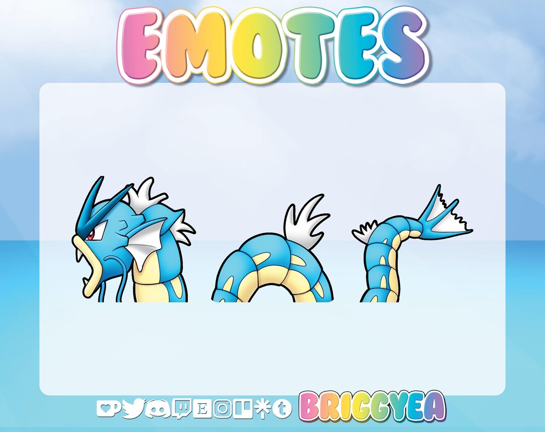 Pokemon Gyarados Long Emote Set - Etsy