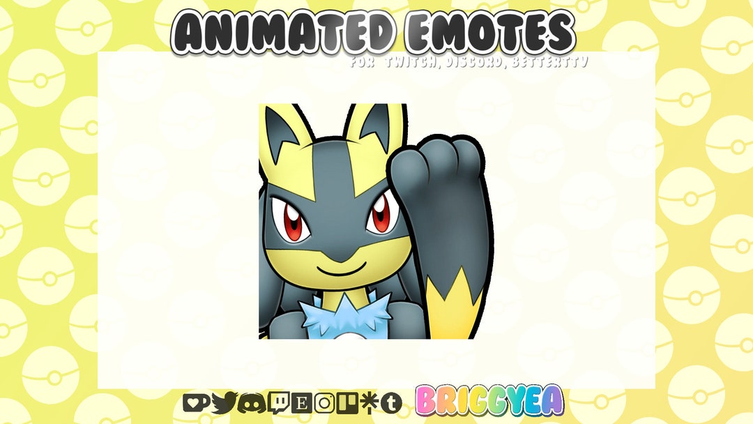 Animated Pokemon Emote Shiny Lucario Wave - Etsy