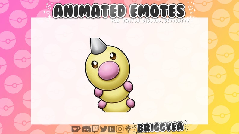 Animated Pokemon Emote Shiny Weedle Wobble - Etsy