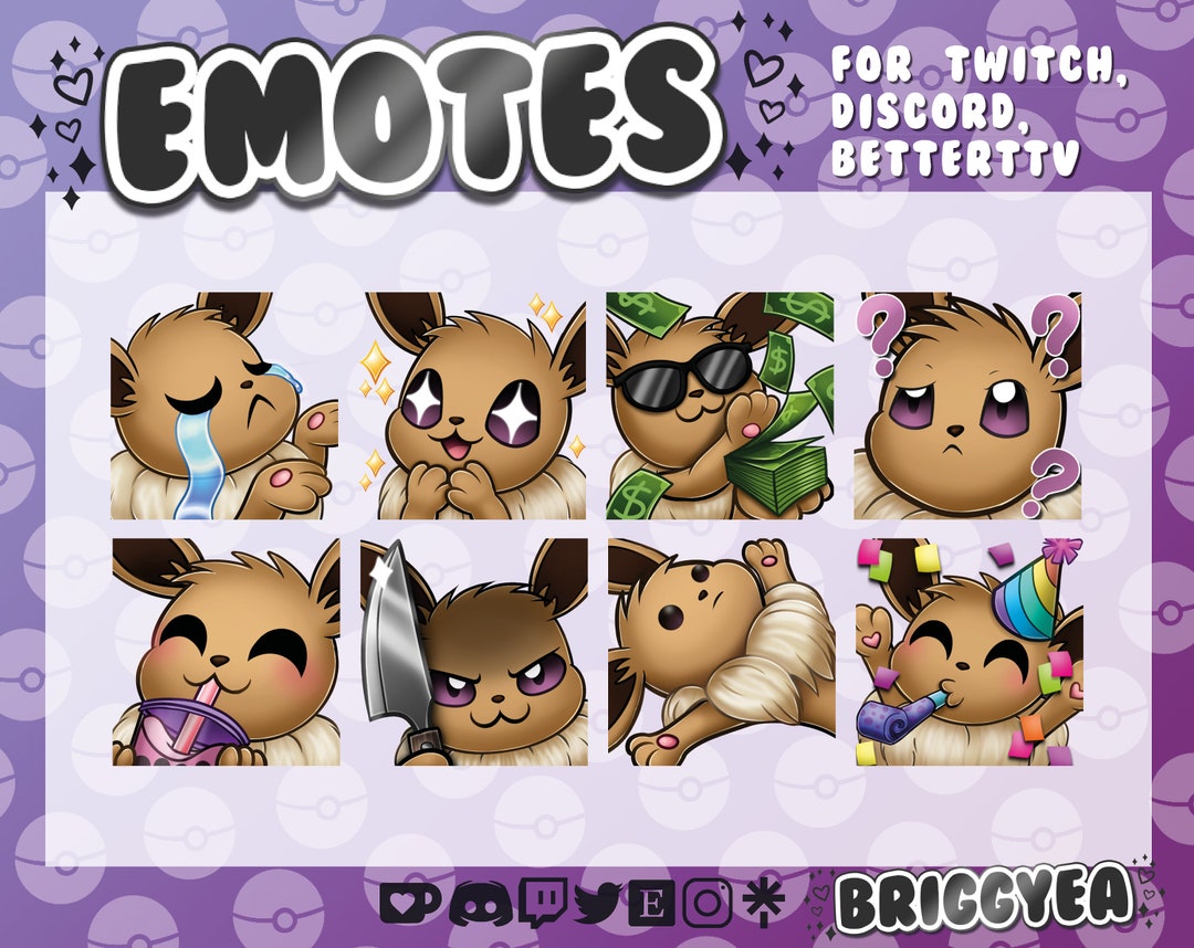 Cute Pokemon Eevee Emote Set 3 - Etsy