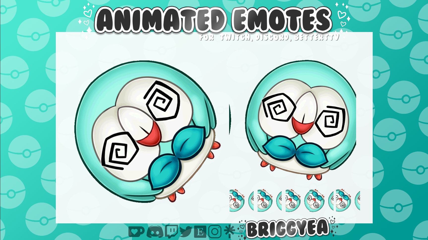 Animated Pokemon Emote Rolling Rowlett Shiny - Etsy
