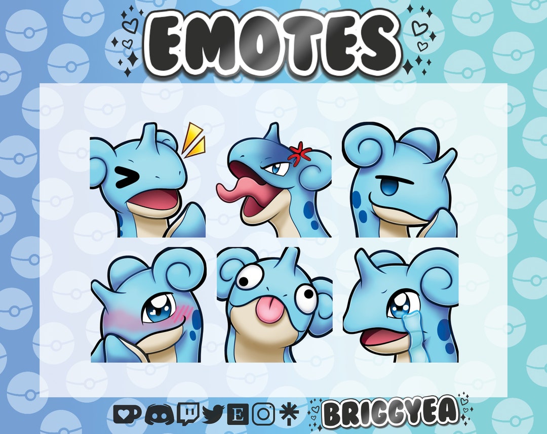Cute Pokemon Lapras Emote Set - Etsy