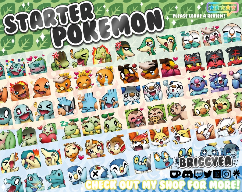 Fire Starter Pokemon Fennekin emote set - Etsy México