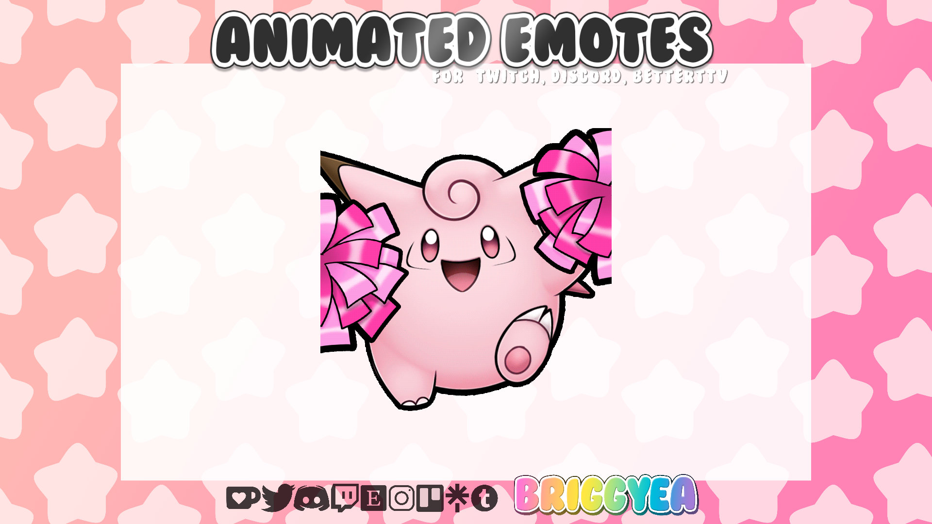 Animated Pokemon Emote Clefable Cheerleading - Etsy