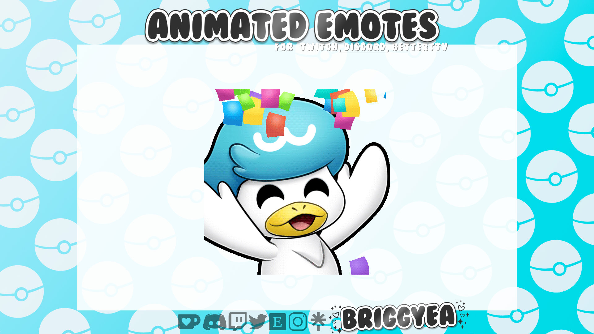 Animated Pokemon Emote Quaxly Hype Confetti - Etsy