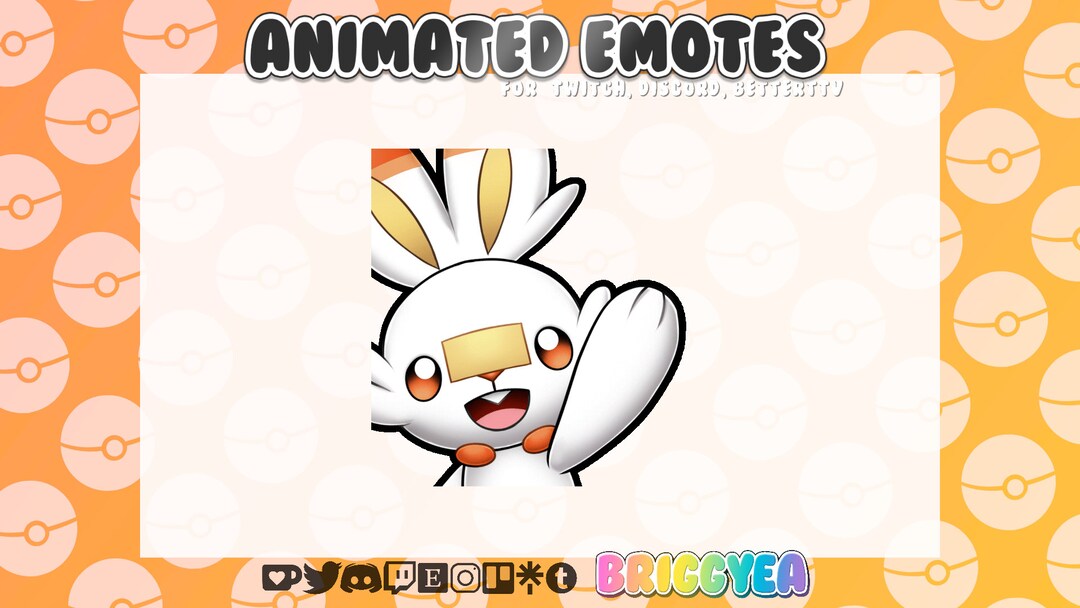 Animated Pokemon Emote Scorebunny Wave - Etsy México