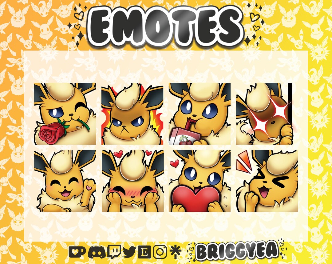 Shiny Flareon Pokemon Emote Set - Etsy