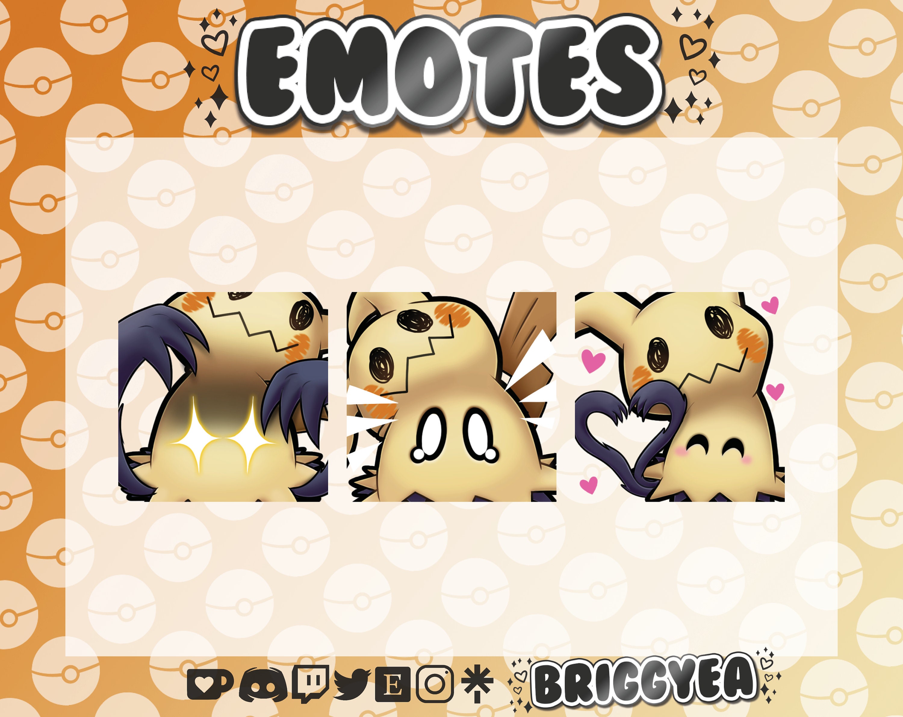 Pokemon Mimikyu Emote Set - Etsy