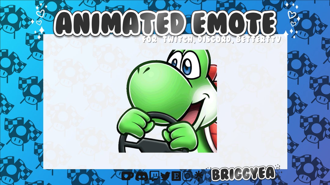 Animated Yoshi Steer Mario Kart Emote - Etsy