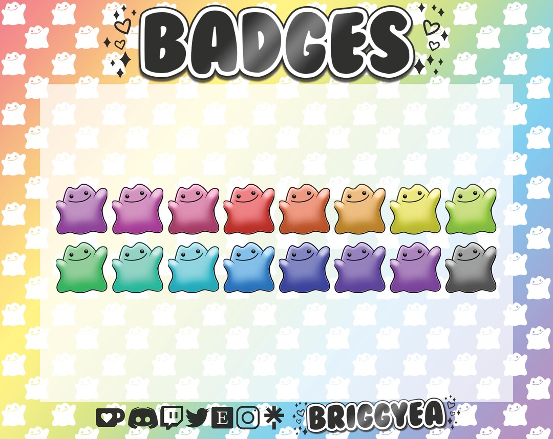 Pokemon Ditto Twitch Badge Rainbow Set - Etsy