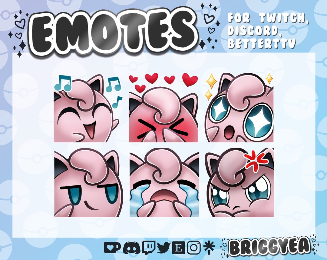 Pokemon Jigglypuff Emote Set - Etsy