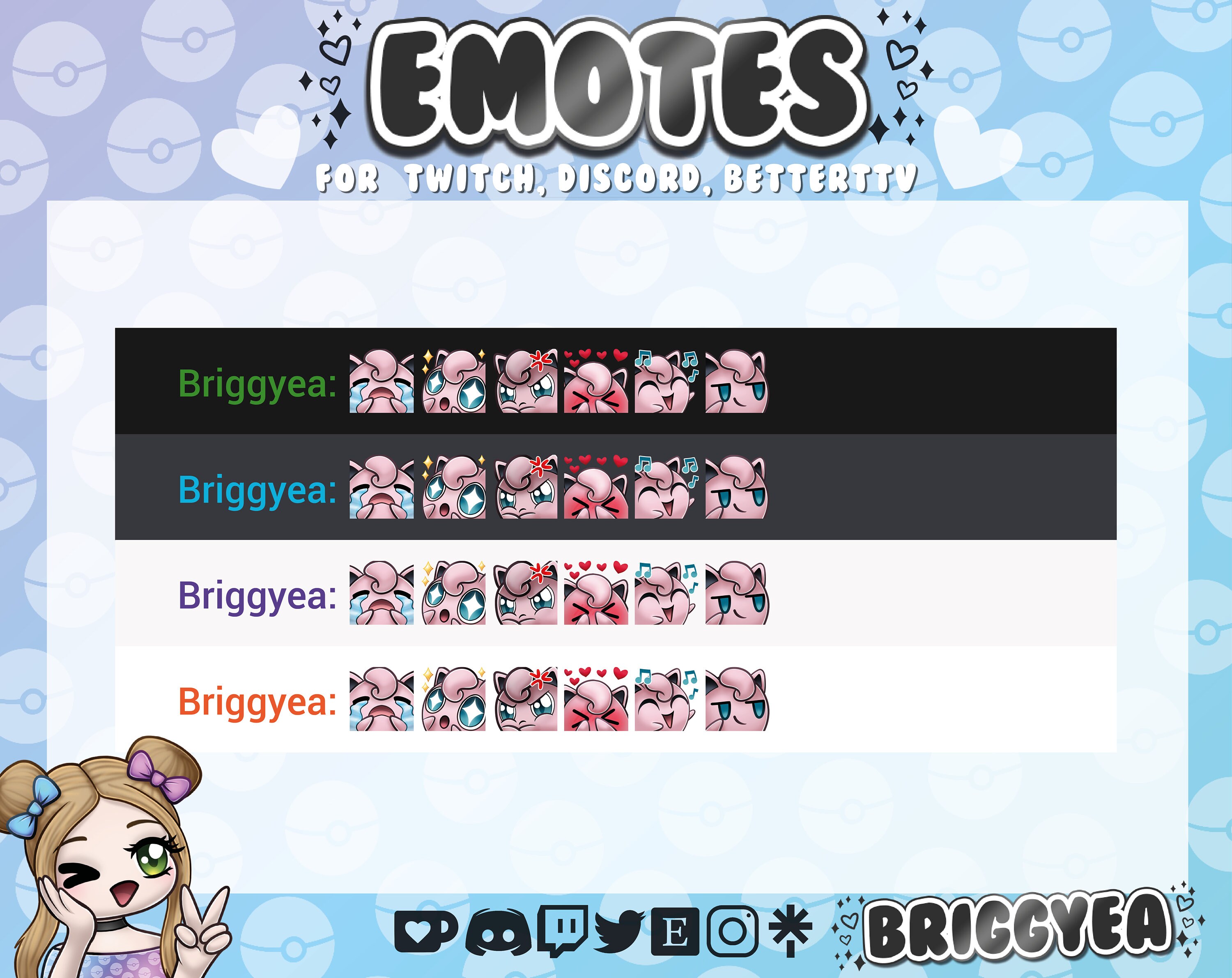 Pokemon Jigglypuff Emote Set - Etsy