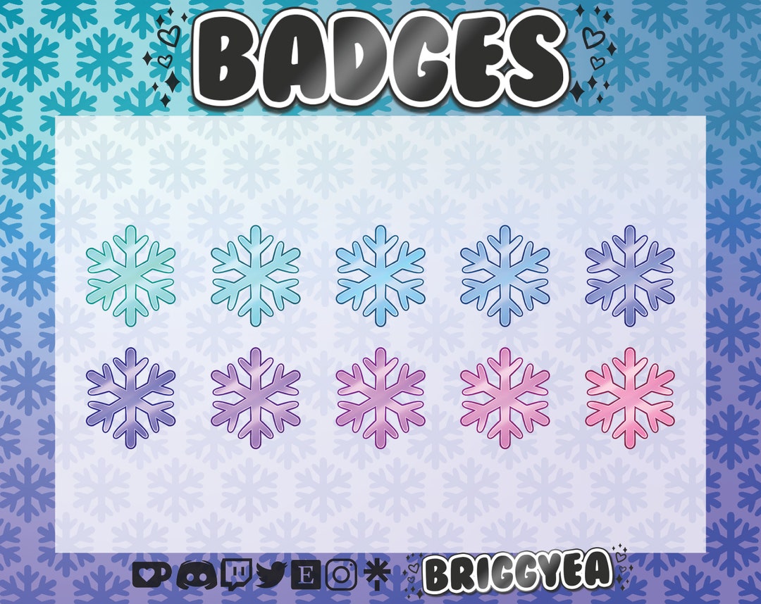 Pastel Snowflake Badge Set - Etsy