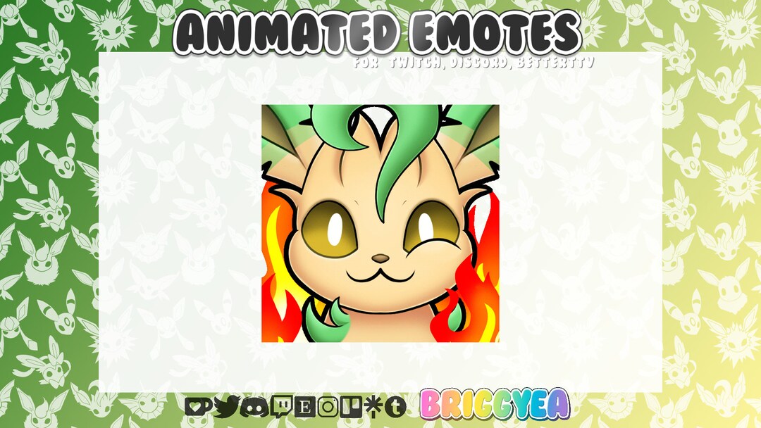 Animated Pokemon Emote Shiny Leafeon FINE - Etsy