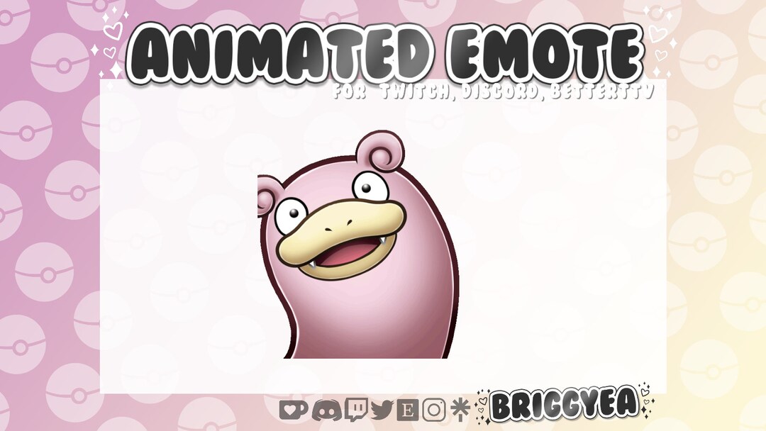 Animated Pokemon Emote Shiny Slowpoke Wobble - Etsy