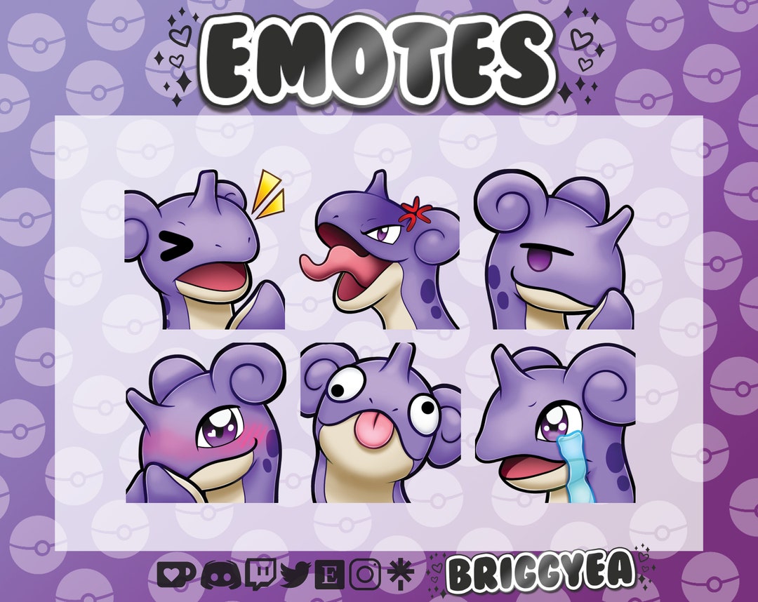 Cute Pokemon Shiny Lapras Emote Set - Etsy