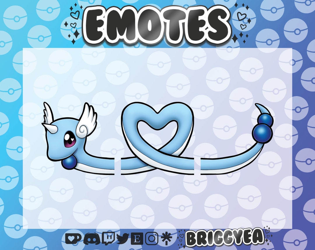 Pokemon Dragonair Long Emote Set - Etsy
