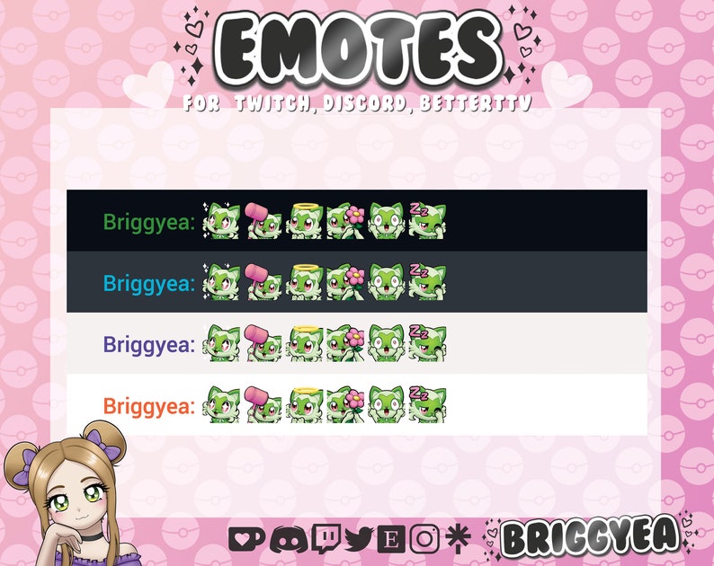 Cute Pokemon Sprigatito Emote Set - Etsy