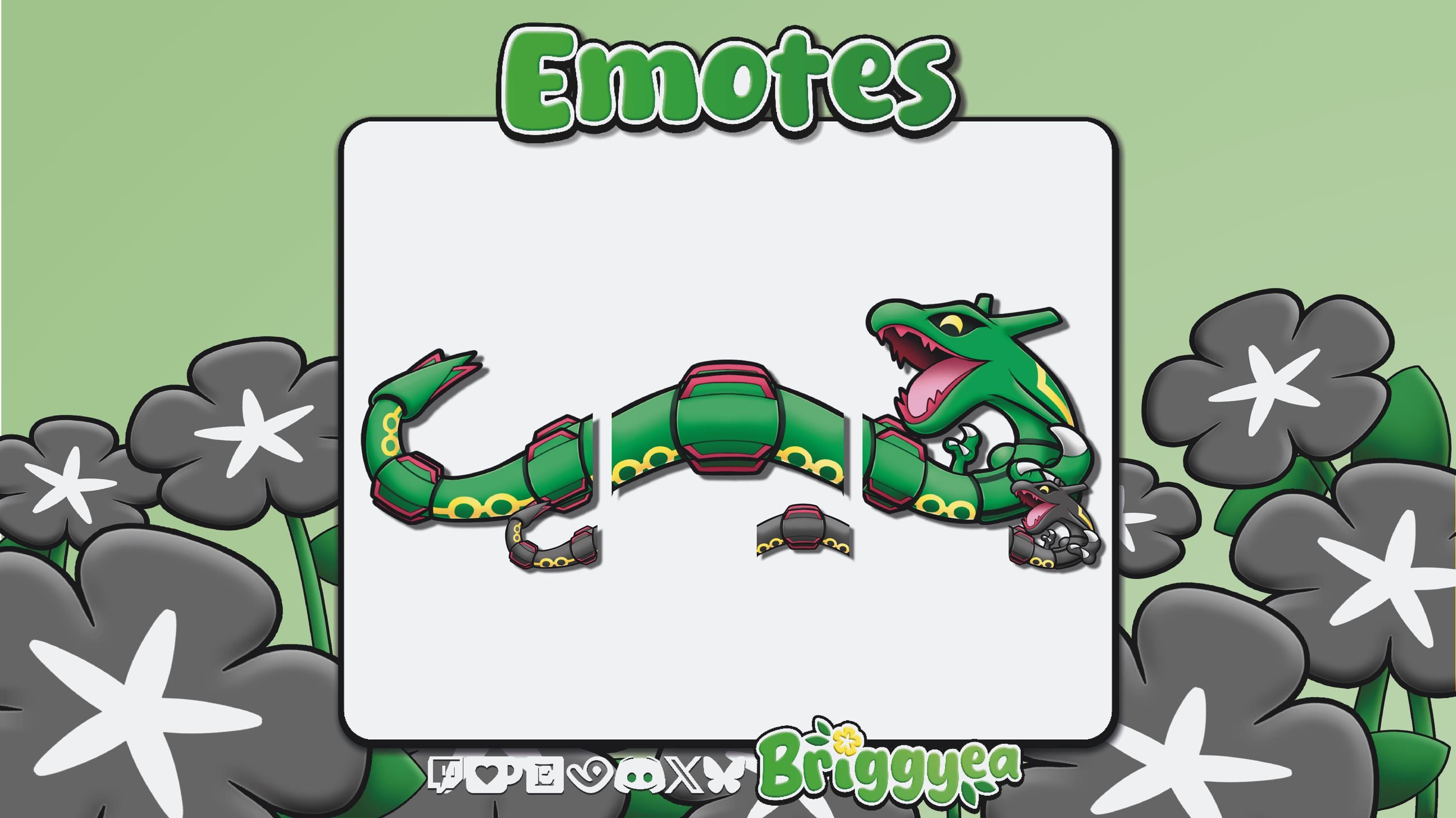 Pokemon Rayquaza Long Emote Set - Etsy