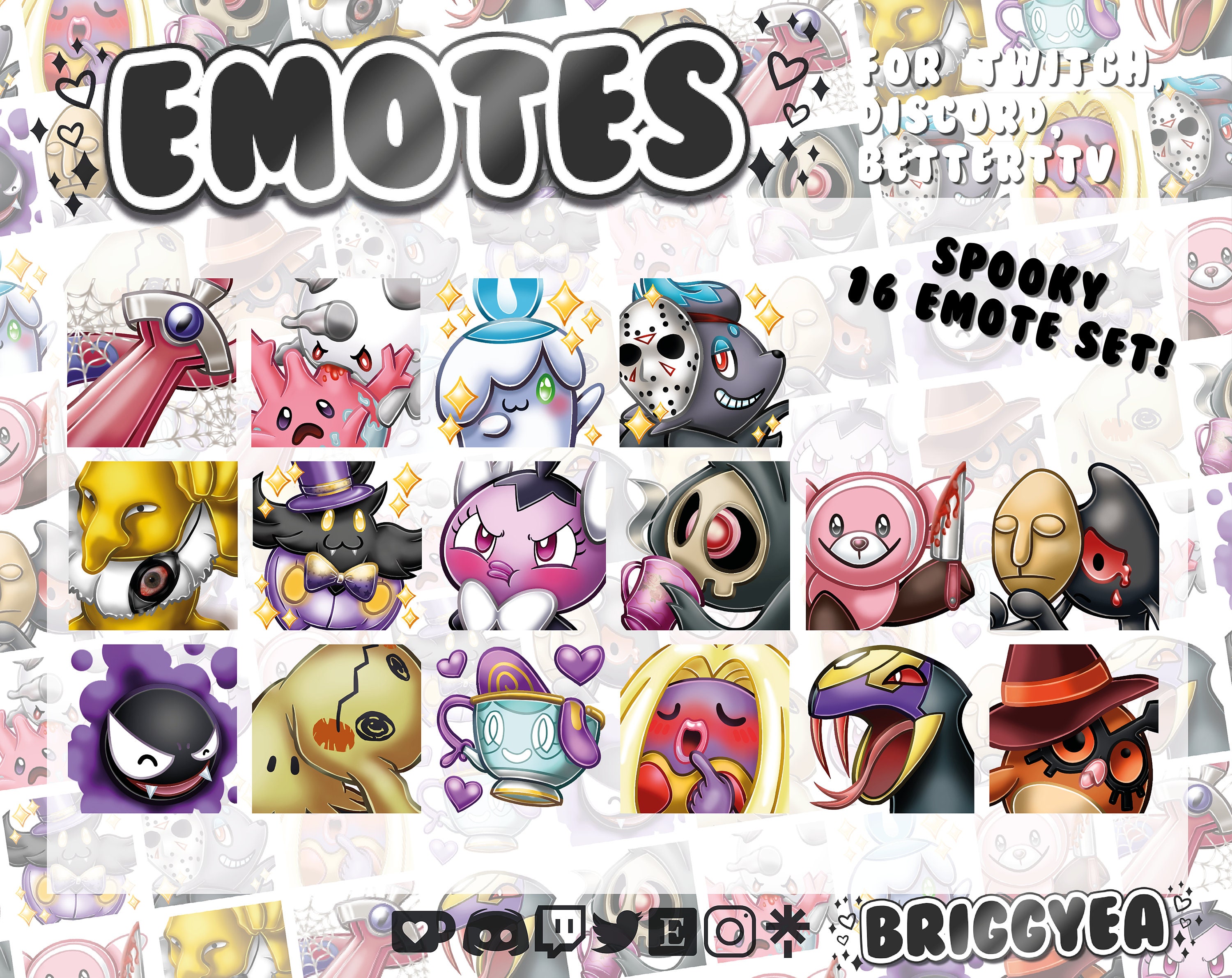 Spooky Pokemon Emote Set for Twitch or Discord - Etsy