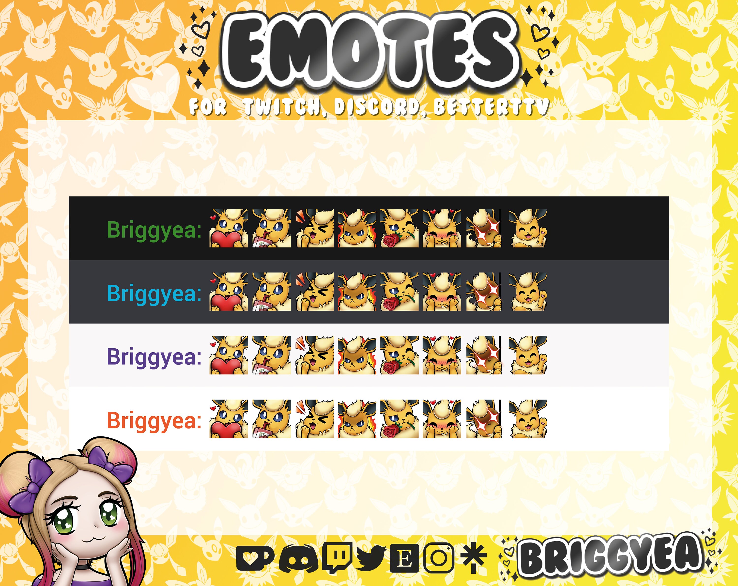Shiny Flareon Pokemon Emote Set - Etsy