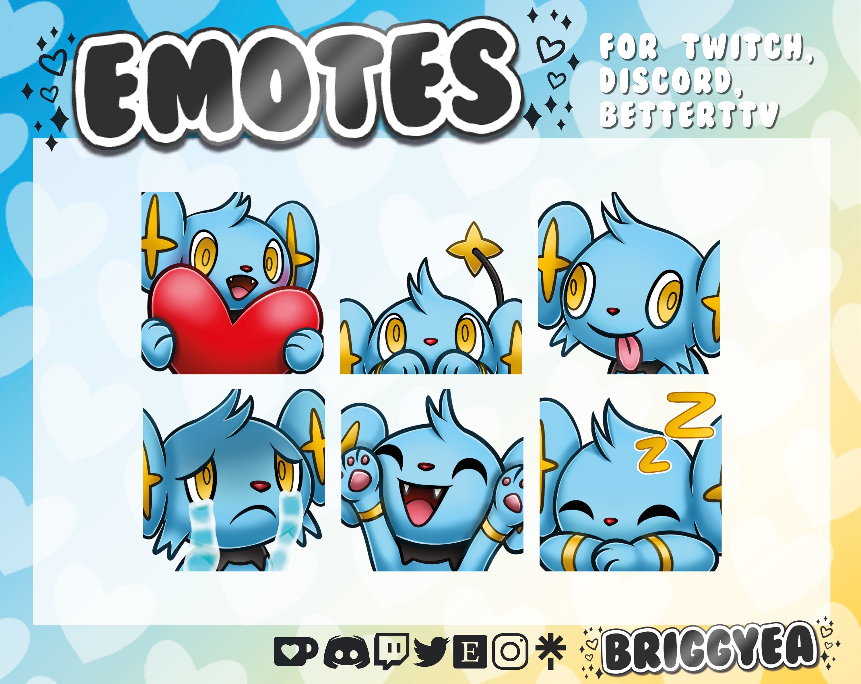 Cute Pokemon Shinx Emote Set - Etsy