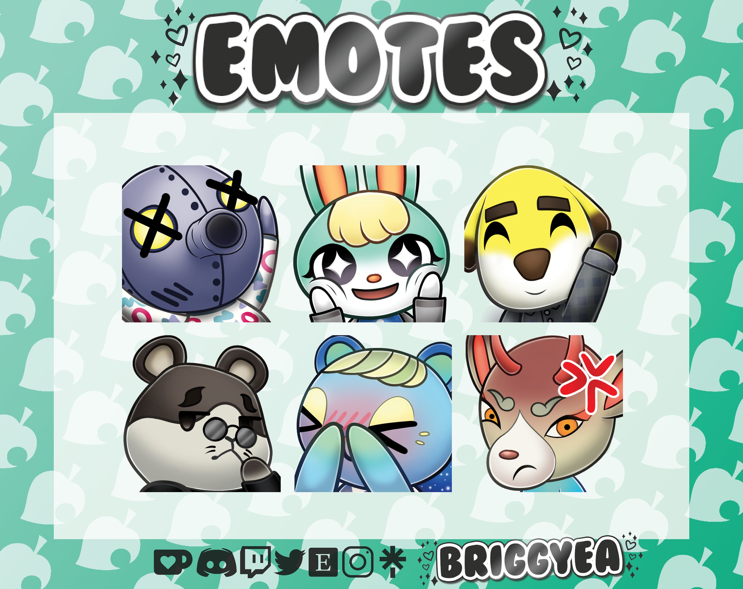 Cute Animal Crossing 2021 New Villager Emotes Set - Etsy