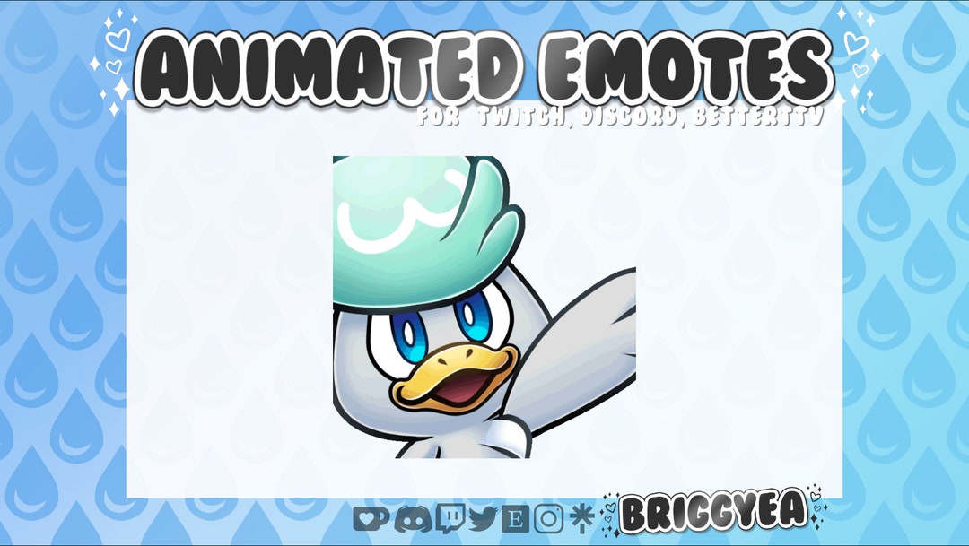 Animated Pokemon Emote Shiny Quaxly Wave - Etsy