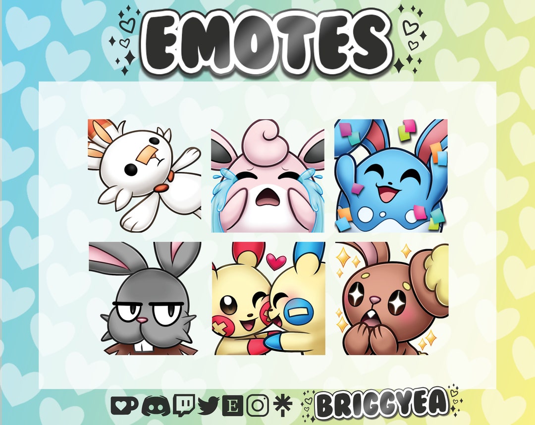 Cute Pokemon Rabbits Emote Set - Etsy