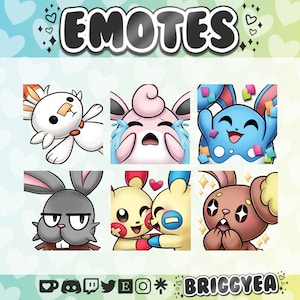 Cute Pokemon Rabbits Emote Set - Etsy
