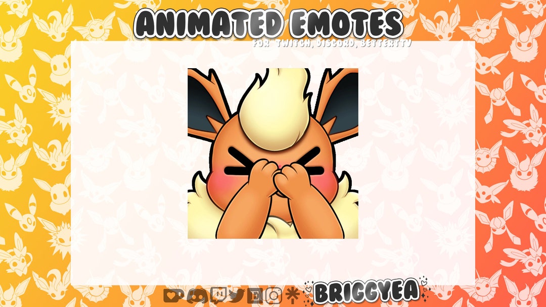 Animated Pokemon Emote Flareon Shy - Etsy