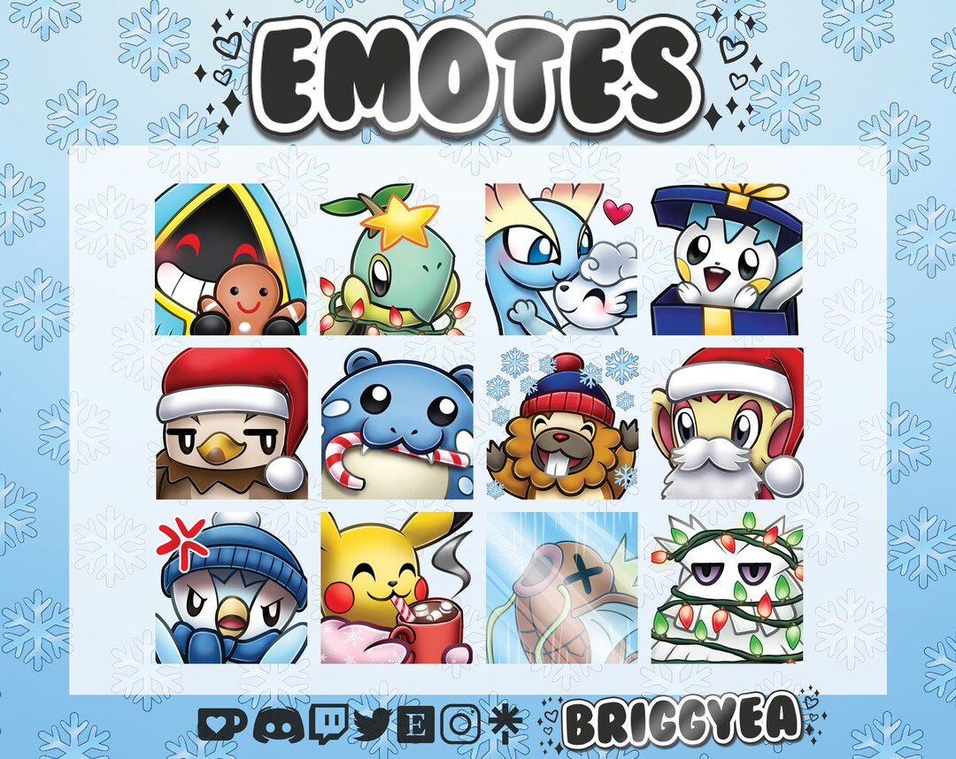 Pokemon Holiday Emote Set - Etsy