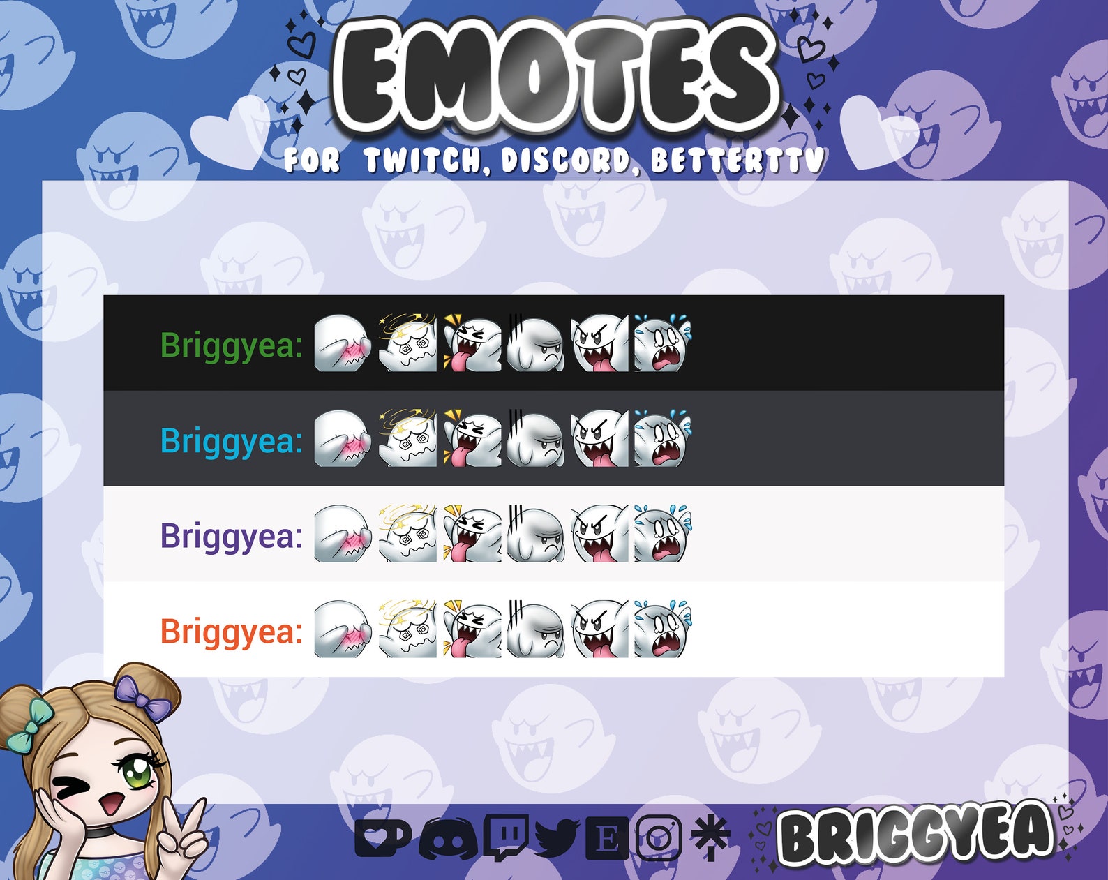 Super Mario's Boo Emote Set - Etsy