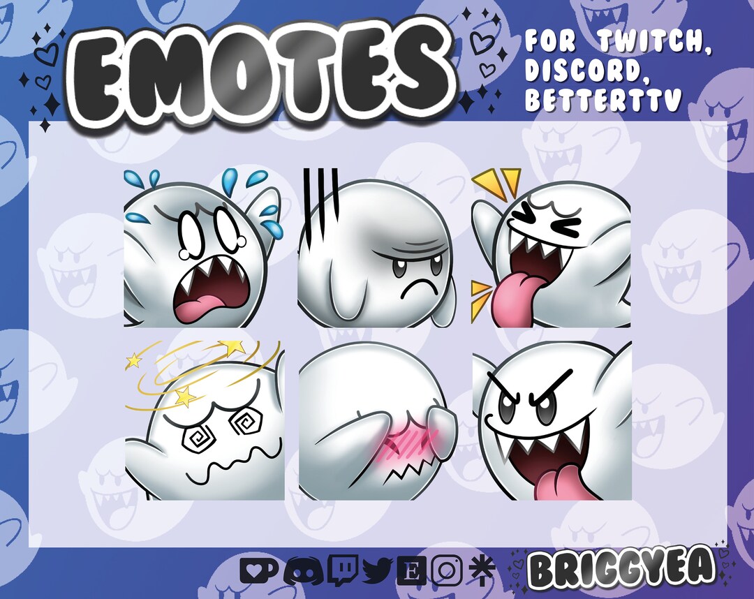 Super Mario's Boo Emote Set - Etsy