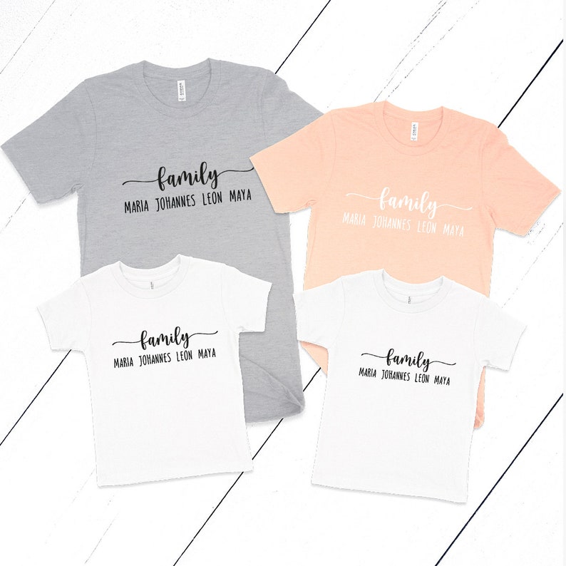 Personalized Family T-shirts for Families Made of 100% Cotton | Etsy