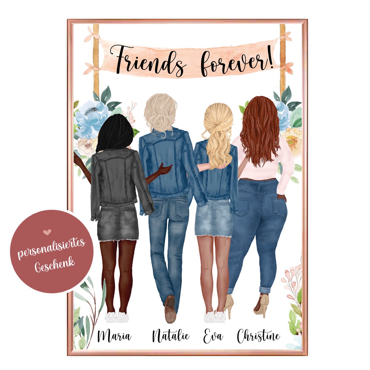 Personalized Poster for Best Friends or Sister Poster Gift | Etsy