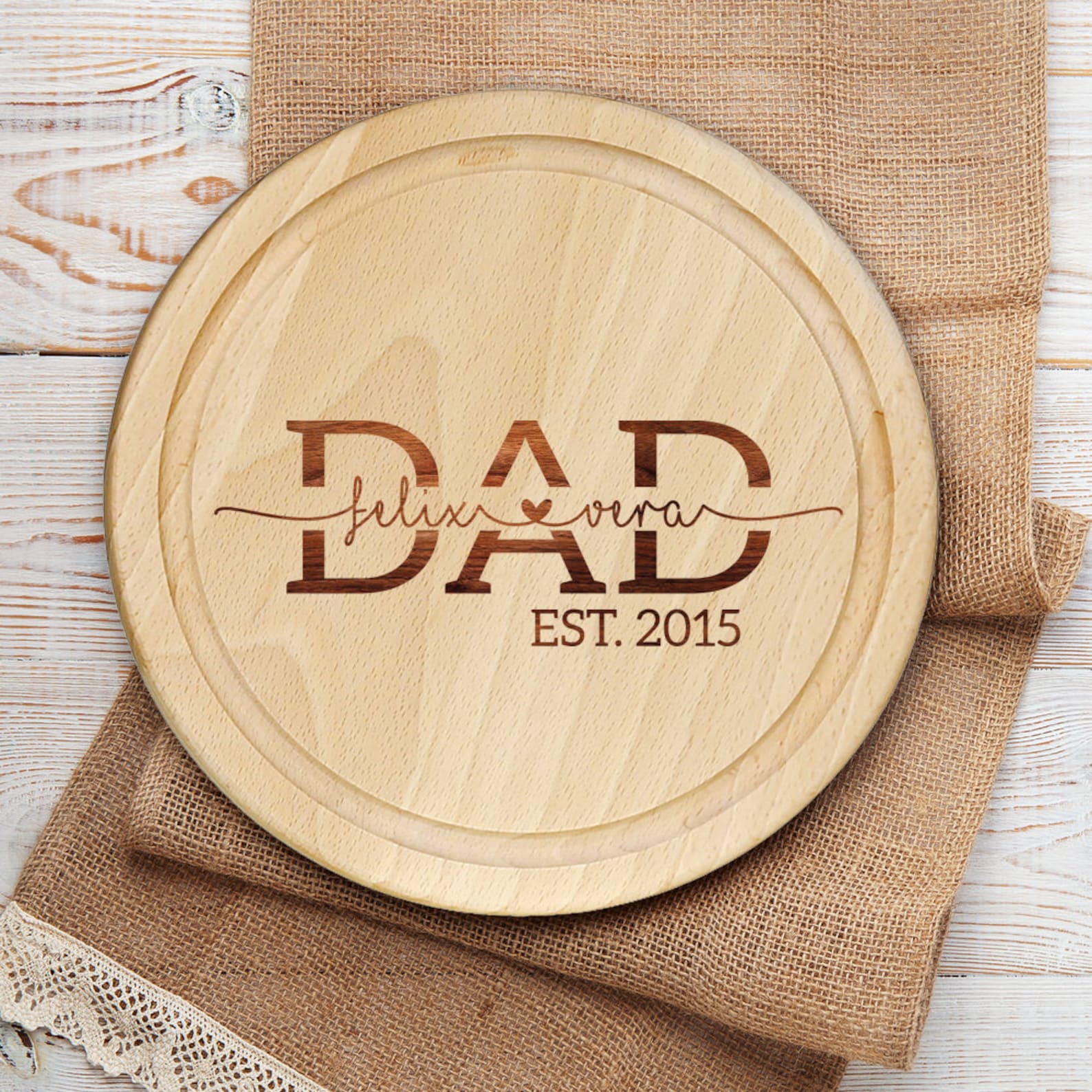 Wooden Board DAD Personalized With Children's Name - Etsy