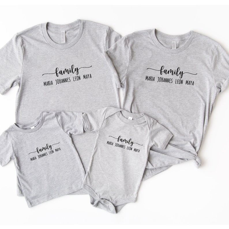 Personalized Family T-shirts for Families Made of 100% Cotton | Etsy