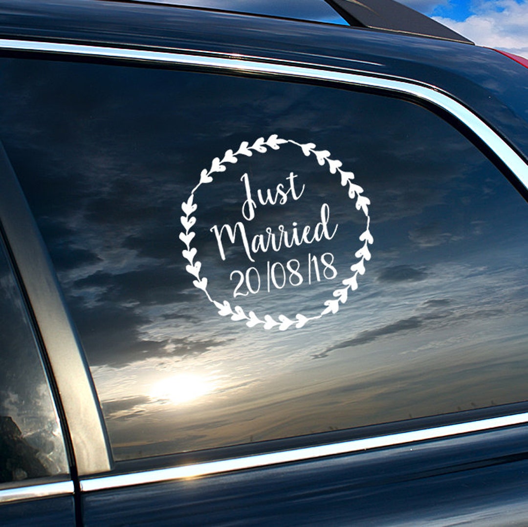 Car Sticker Just Married Wedding - Etsy