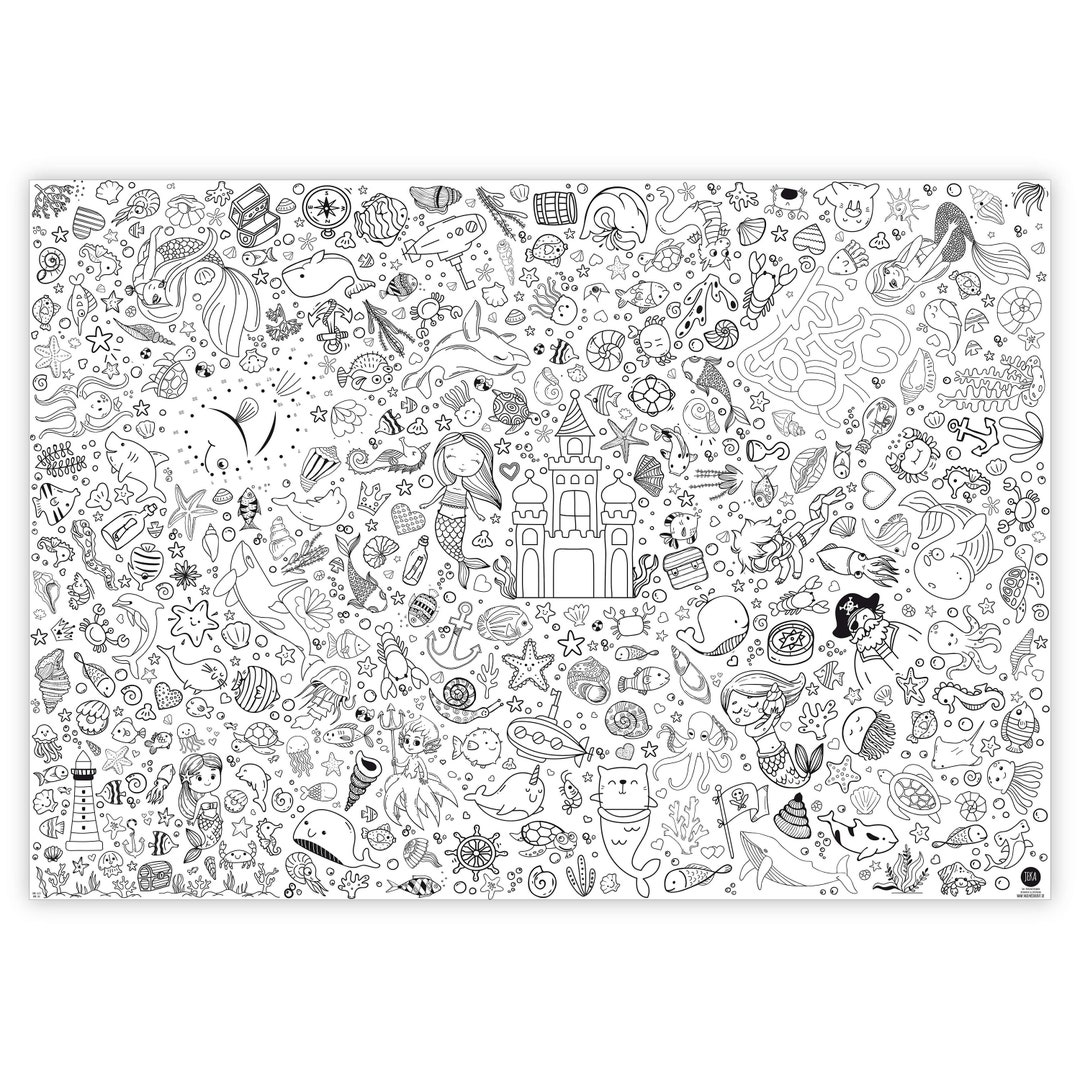 Coloring Tablecloth Made of Paper Motif: Meejungfrau - Etsy