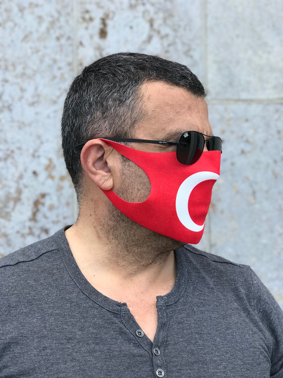 Gök-Turk Mask Mouthguard Anti-Dust Face Mask Ay Yildiz Turkish | Etsy