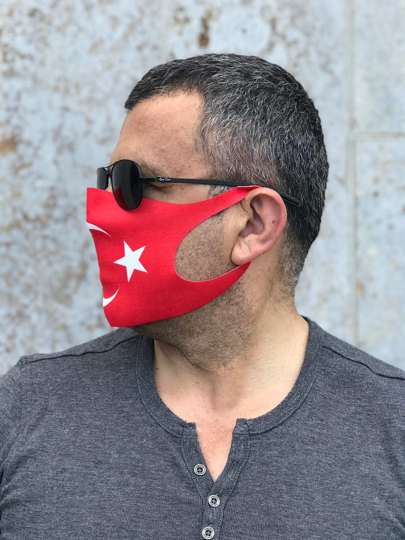 Gök-Turk Mask Mouthguard Anti-Dust Face Mask Ay Yildiz Turkish | Etsy