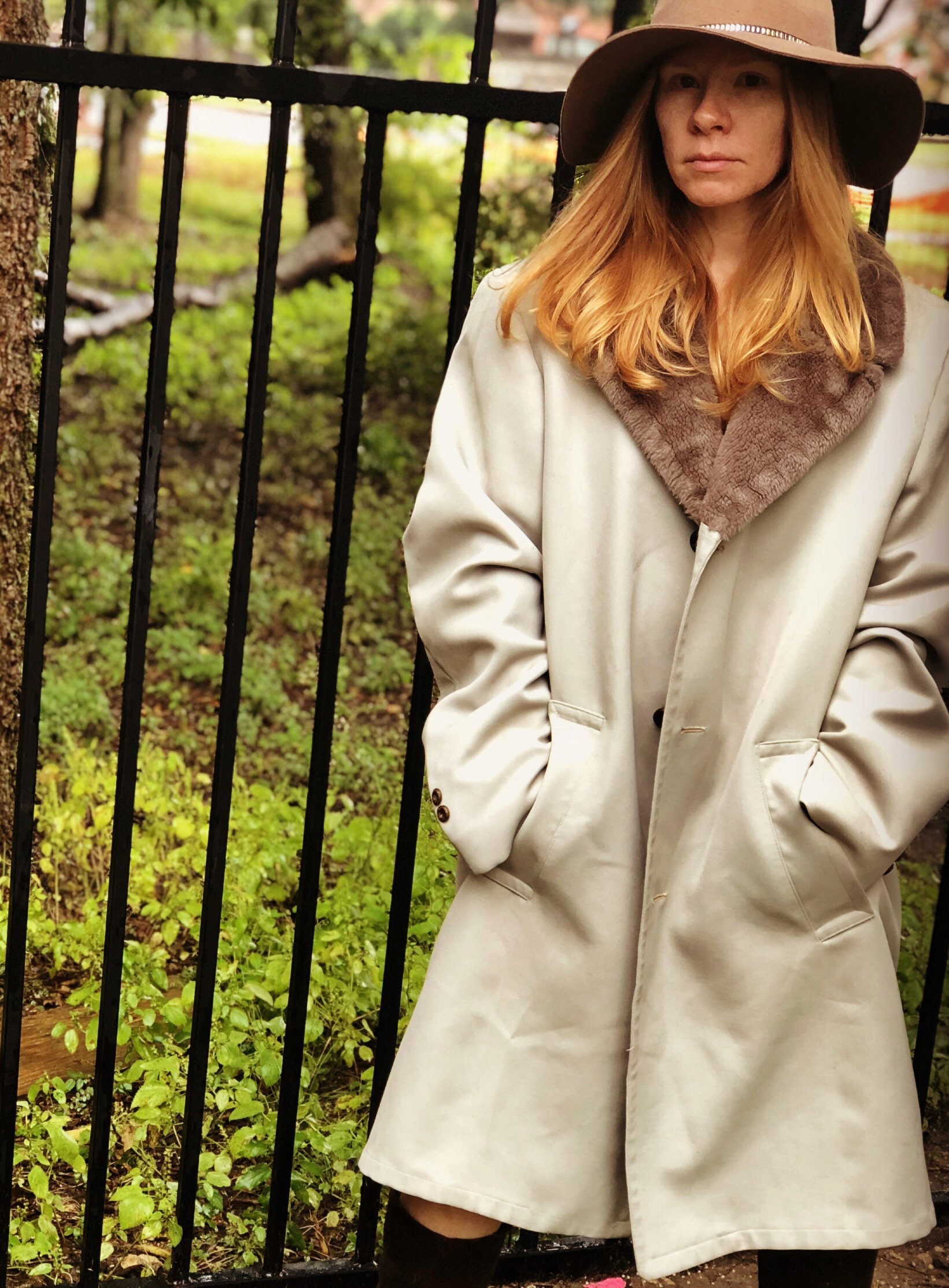 70's Crownwear Jacket Faux Fur Lining - Etsy