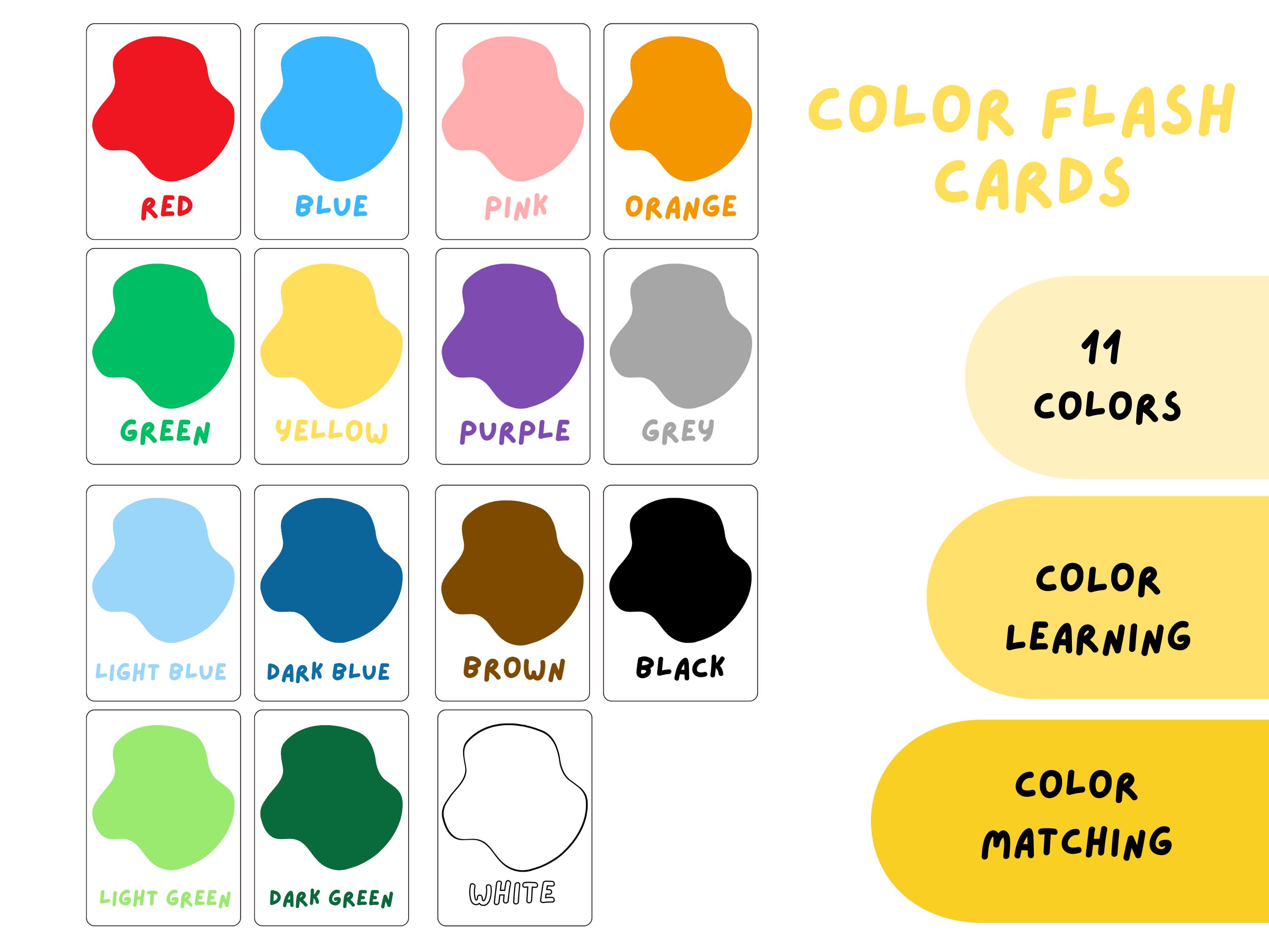 Color Flash Cards & Matching Game for Preschool – 2 Sizes – Printable ...