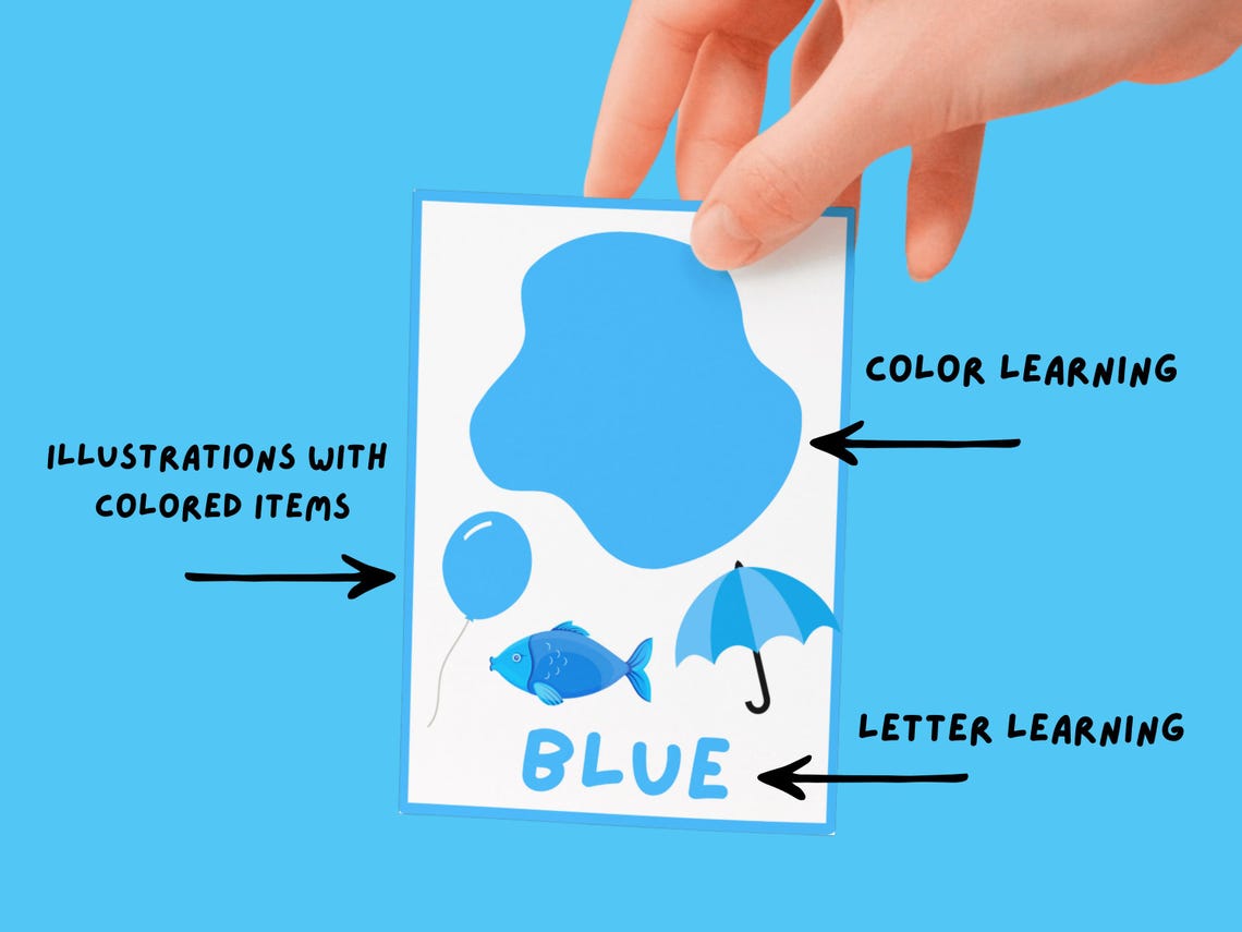 Color Flash Cards & Matching Game for Preschool – 2 Sizes – Printable ...