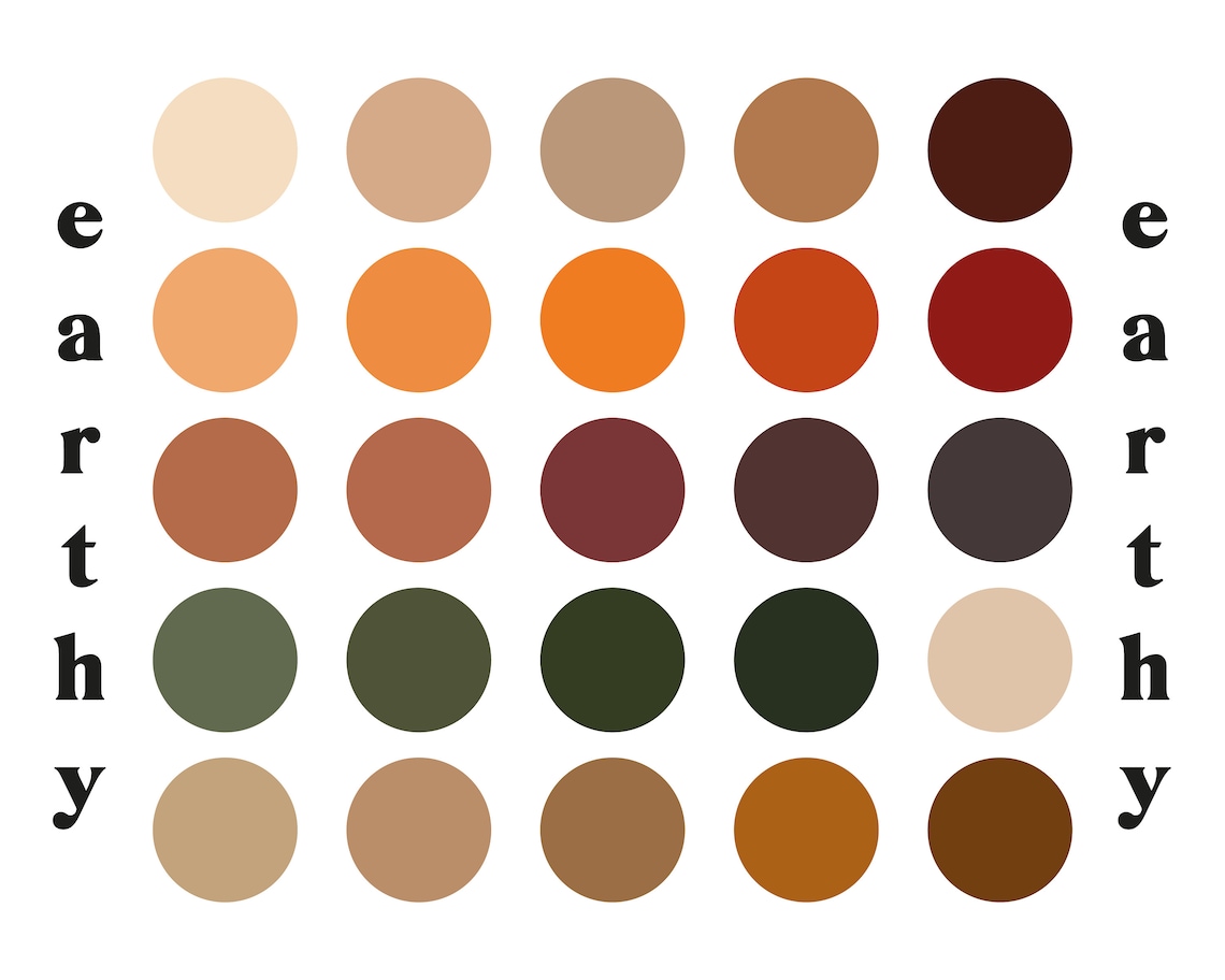 Earthy Color Palette Earthy Colour Palette Instagram - Etsy