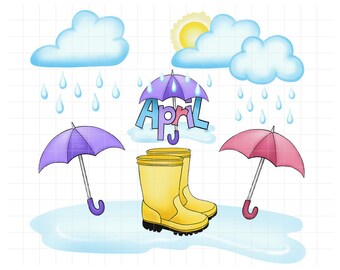 Rain boots clipart | Etsy