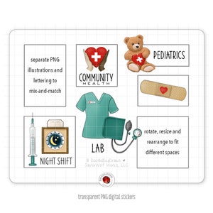 Medical Nurse Digital Planner Stickers - Nursing School Calendar Icons ...