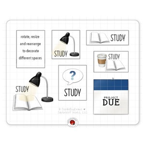 Student Digital Planner Stickers, Goodnotes Stickers, Pre-cropped PNG ...