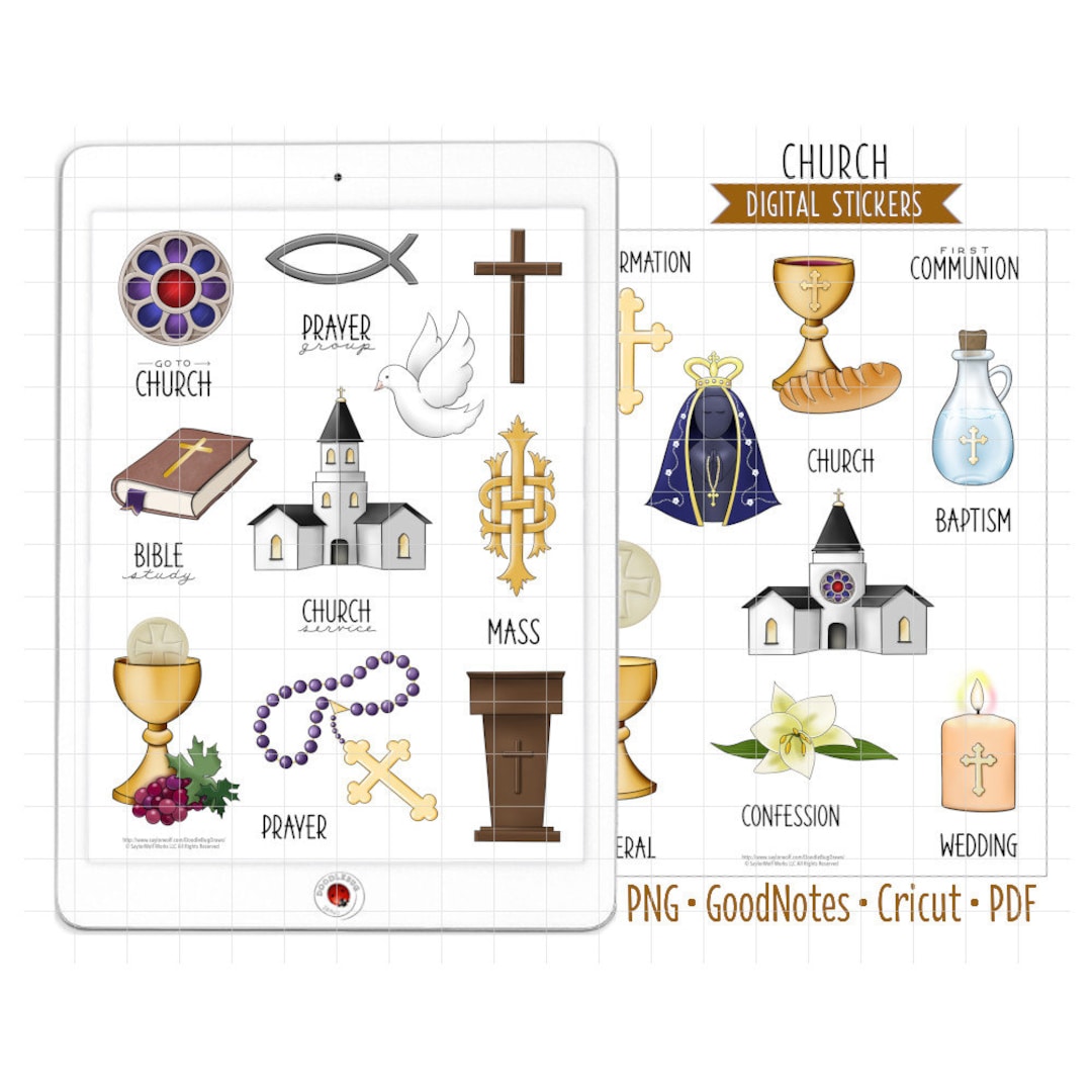 Church Digital Planner Stickers - Christian Calendar Icons (goodnotes ...